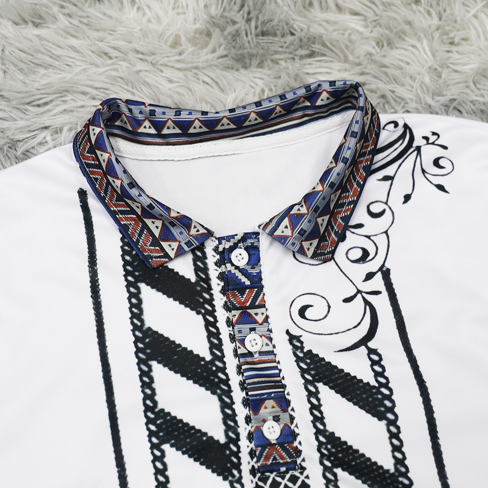 Philippine Ethnic/Tribal Modern Barong Polo Shirt For Men Lapel Button ...