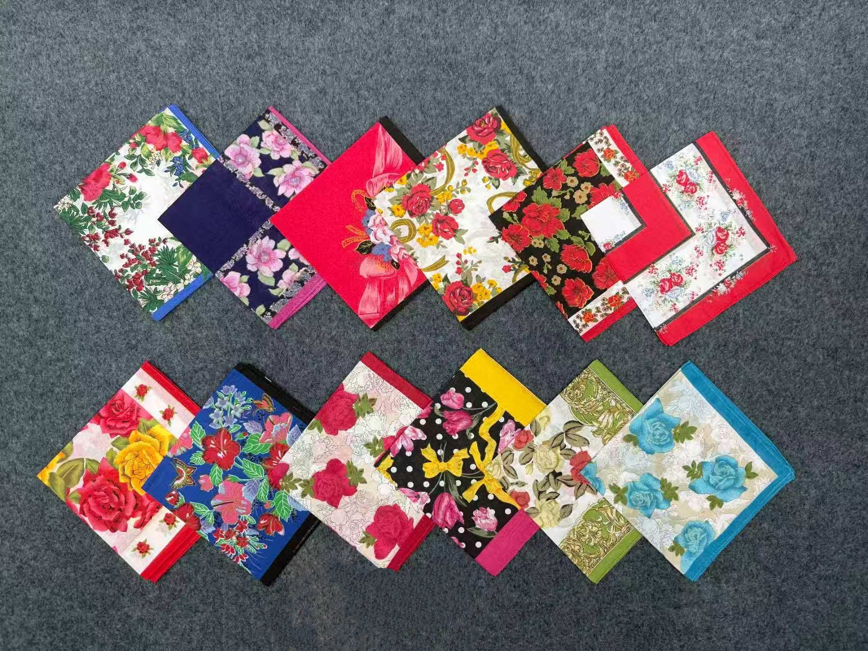 Handkerchif 6pcs&12pcs Dark flower design panyo for women men cotton ...