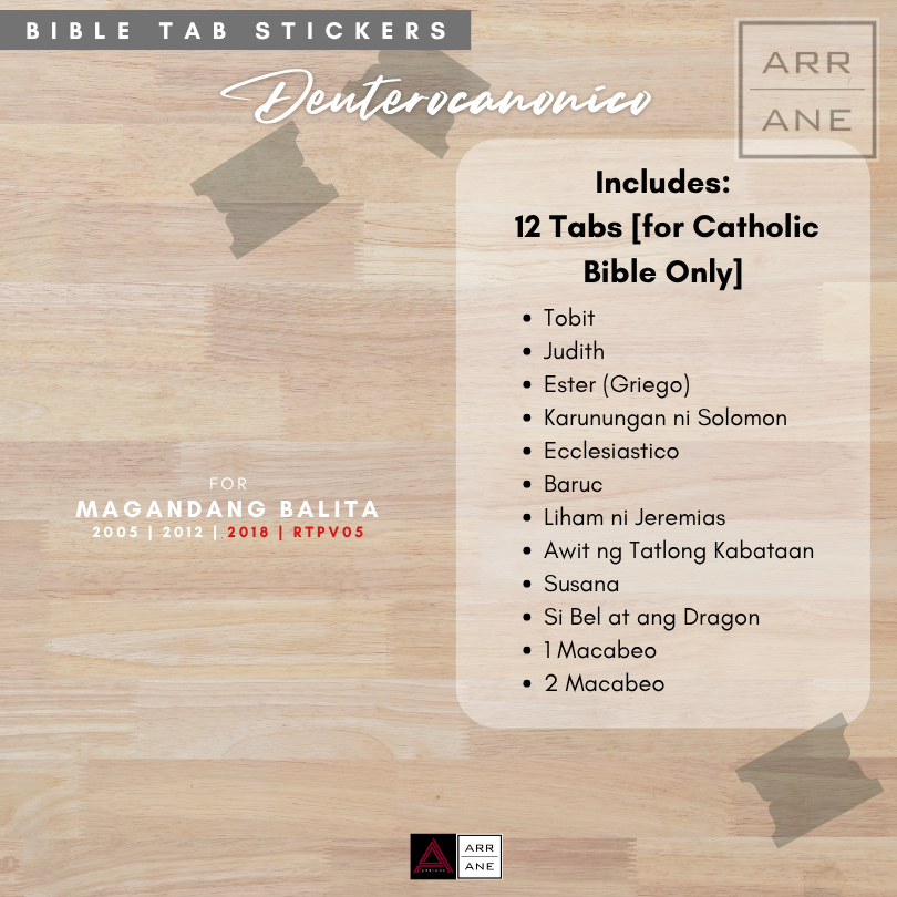 TAGALOG Large-Sized Bible Tab Stickers For MBBTAG (2005 | 2012 | 2018 ...