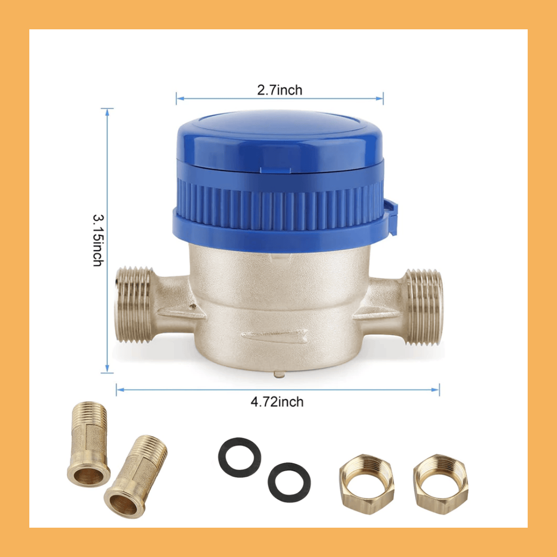 Brass Water Meter Dry Type Water Submeter Original For Garden & Home ...