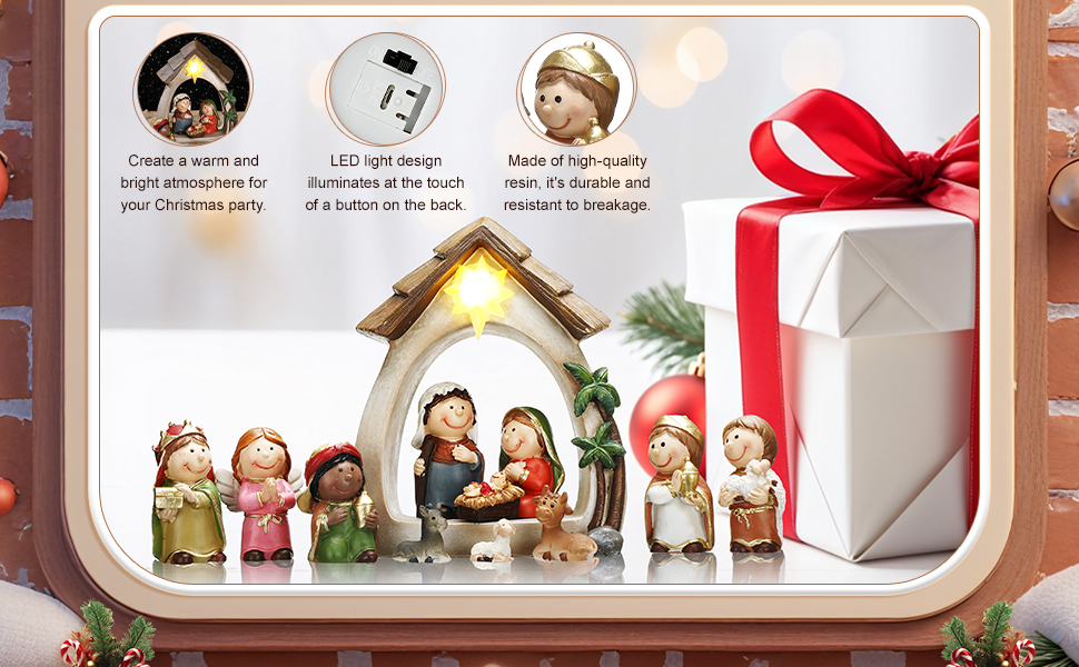Christmas manger group With LED Belen for Christmas decorations for ...
