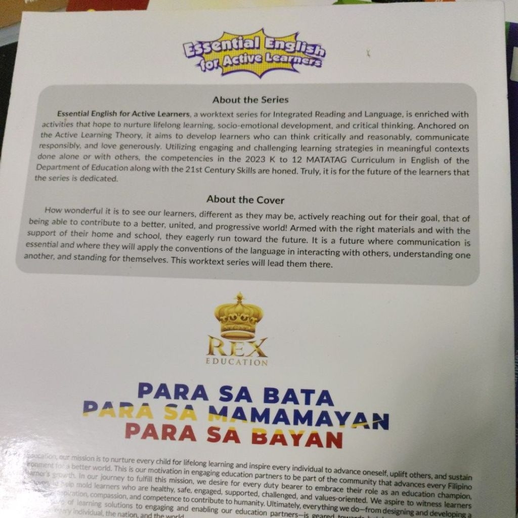 SLIGHTLY DEFECTIVE BOOK ESSENTIAL ENGLISH GRADE 5, 2025 MATATAG EDITION ...