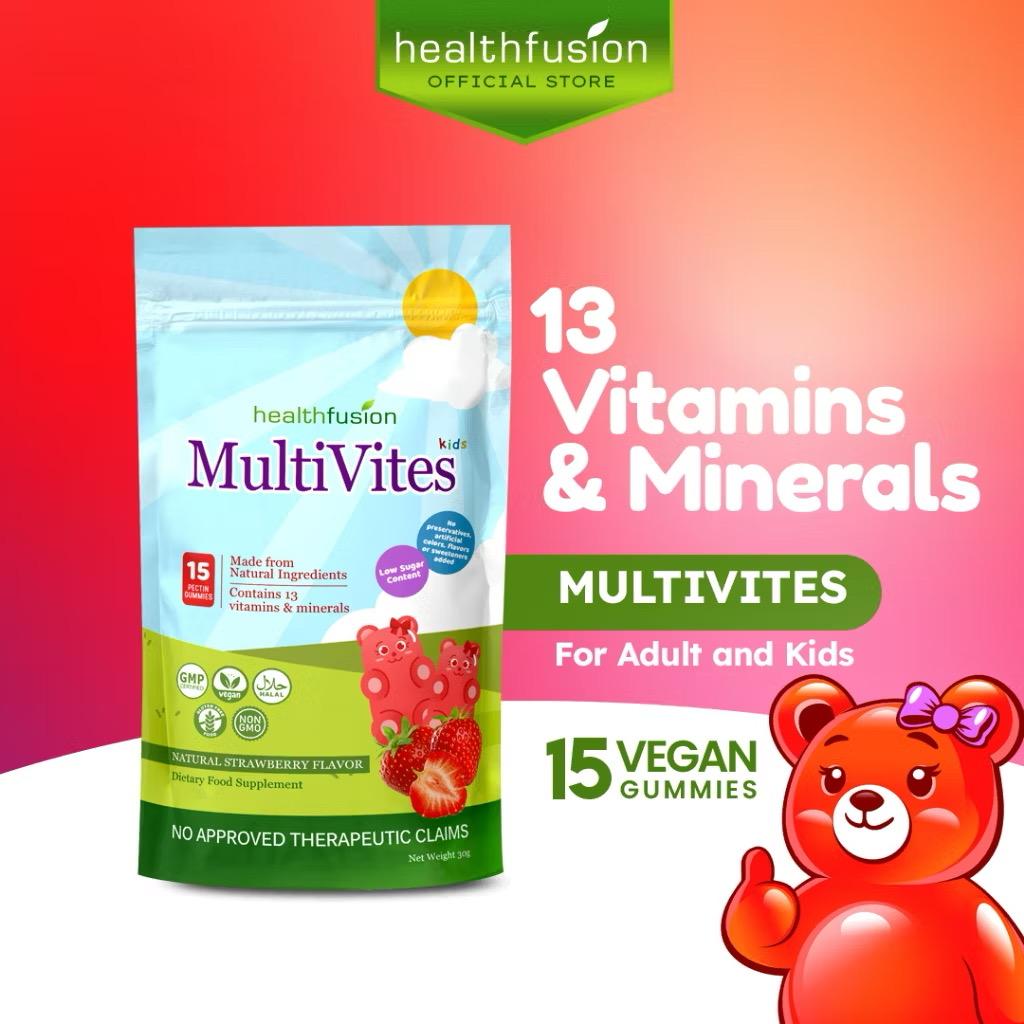 MultiVites Immunity Pouch - 15 Gummy Complete Multivitamins for Kids ...