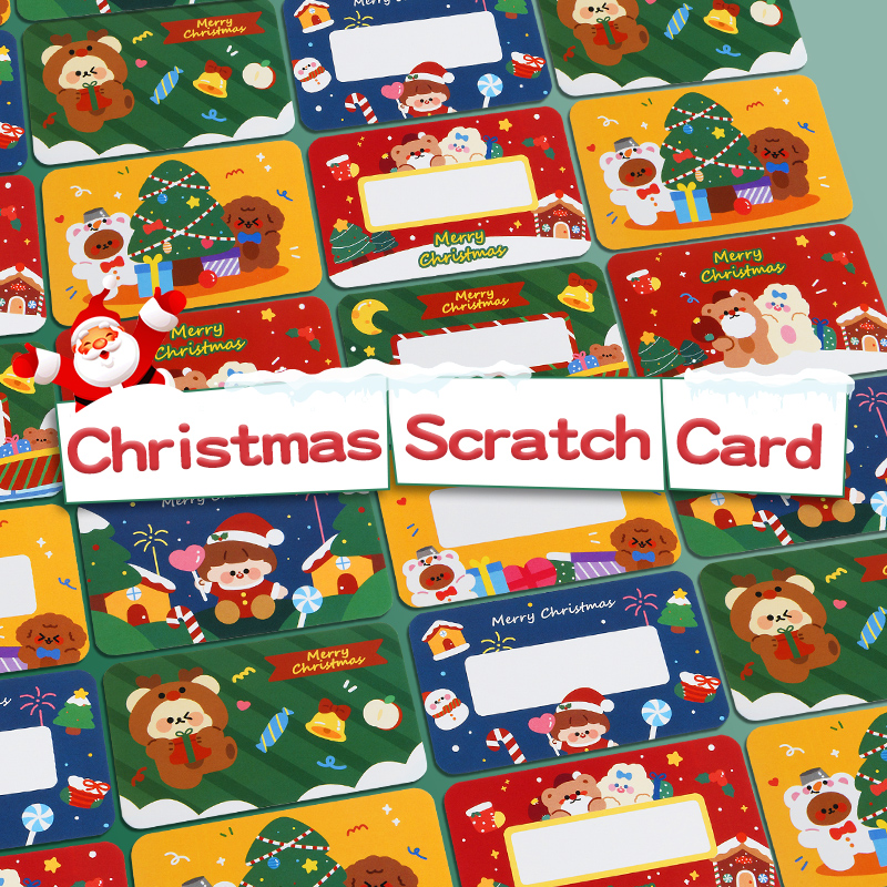 4Colors Christmas Scratch Cards Cute Cartoon Christmas Activities ...