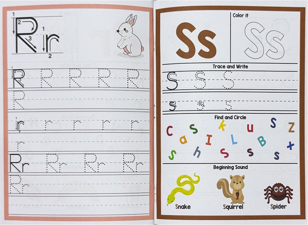 Alphabet Book (Writing, Coloring, Sounds, Activity) for 3-6yrs old ...