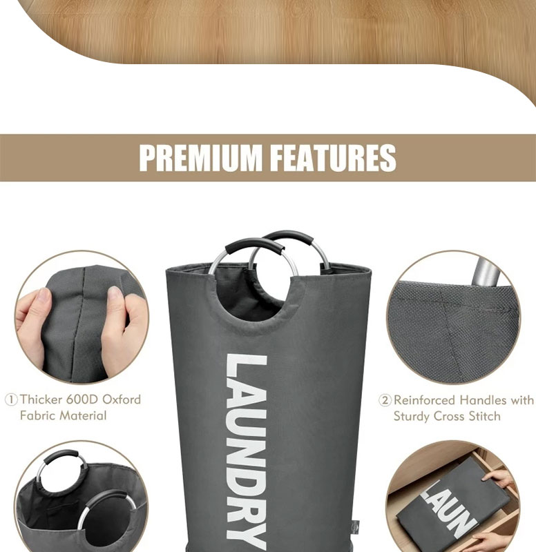 Waterproof Oxford Fabric Laundry Bag Handle Foldable Large Dirty ...