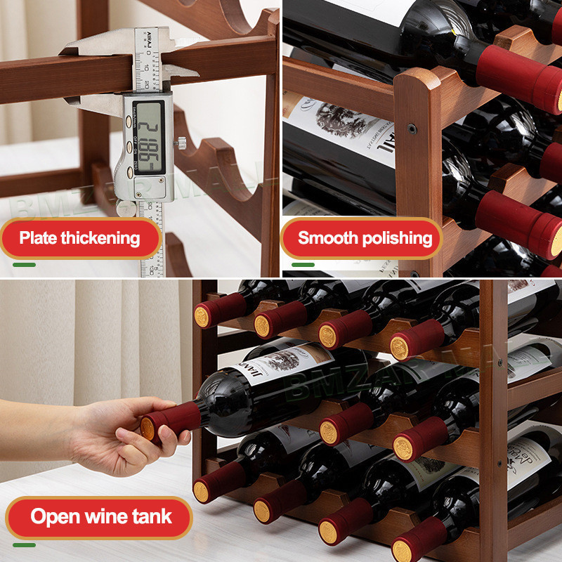 【COD】Wooden Wine Rack 3/6/10 Bottle Holder Folding Drink Bottle Bar ...