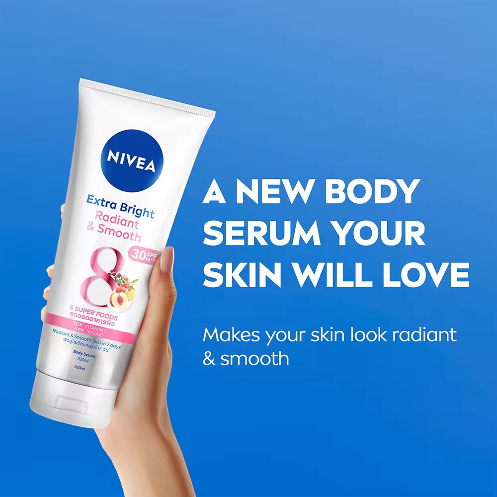 NIVEA Body Extra Bright Radiant & Smooth Serum SPF30, 320ml | Shopee ...