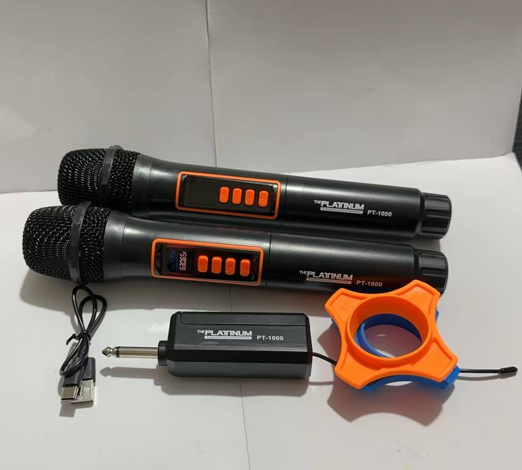 Platinum PT-1000 Professional Dual UHF Wireless Microphone Build In ...