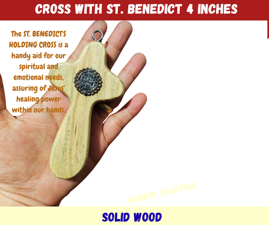 Mini Cross Travel Cross 4 inches with St. Benedict Medal Handy with ...