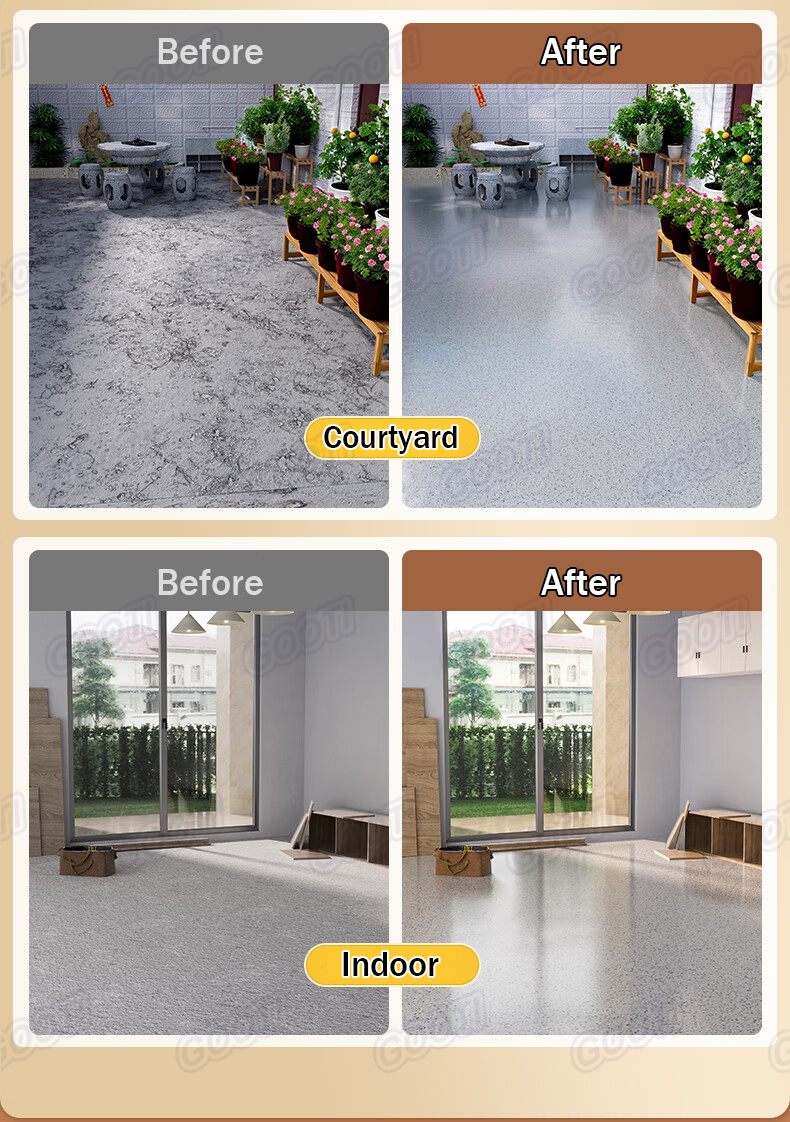 GOOTI Epoxy Colored Sand Floor Paint Self Leveling Cement Floor ...