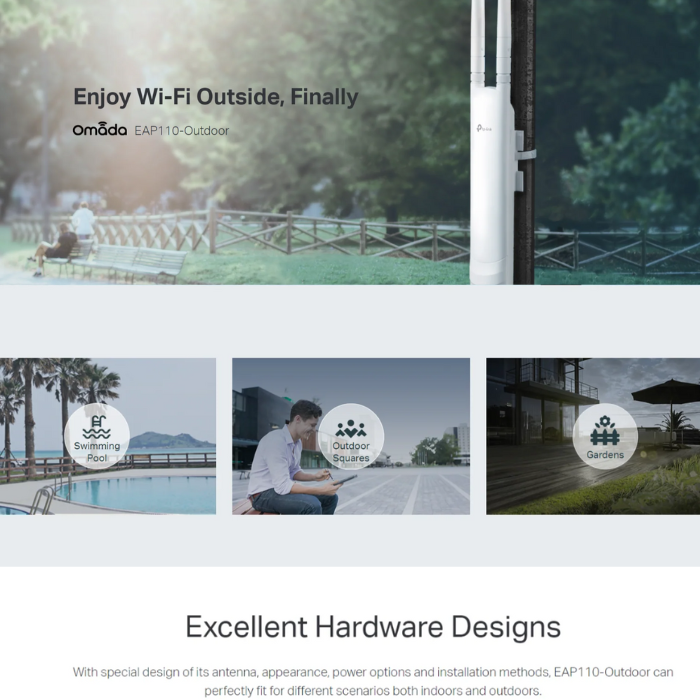 TP-LINK EAP110-Outdoor N300 Wireless N Outdoor Access Point Supports ...