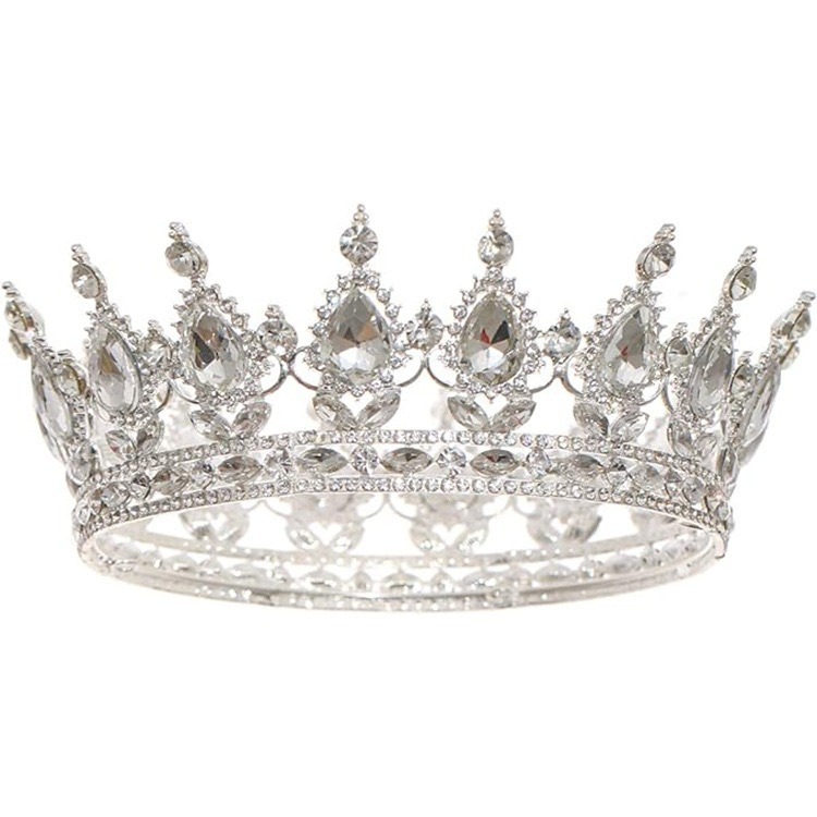Luxury Queen Crown Royal King Crown Metal Round Pageant Wedding ...