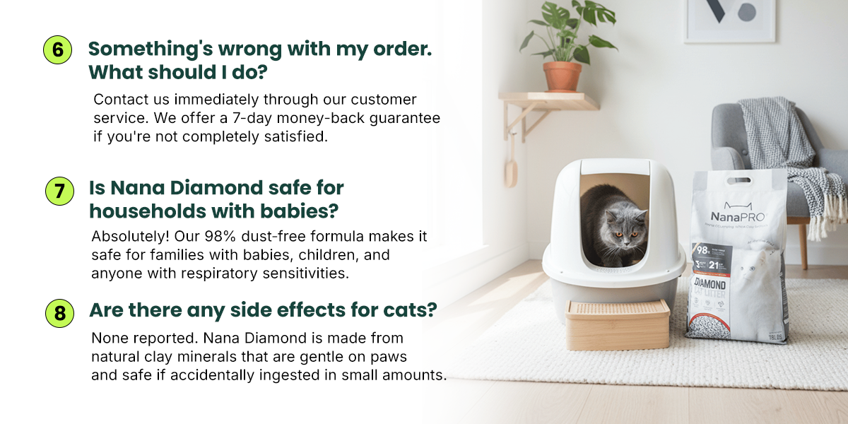 NanaPro Diamond Cat Litter 4 PACKS of 10L (BABY POWDER) Fast Clumping ...