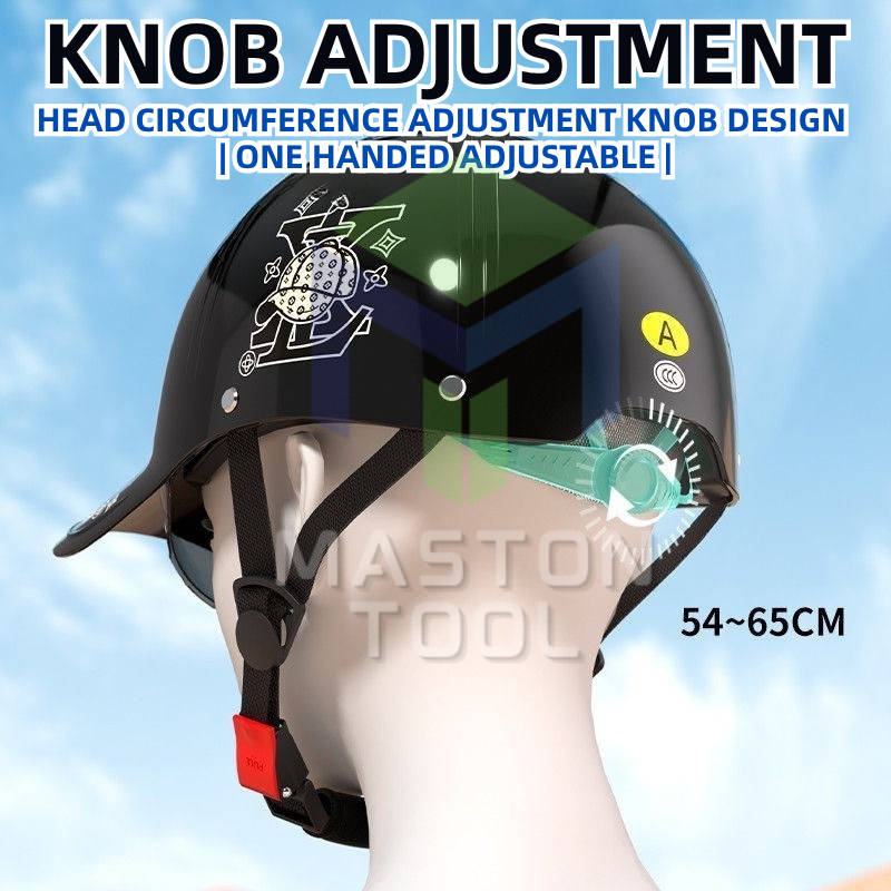 unisex lightweight half face helmet summer motorcycle helmet with peak ...