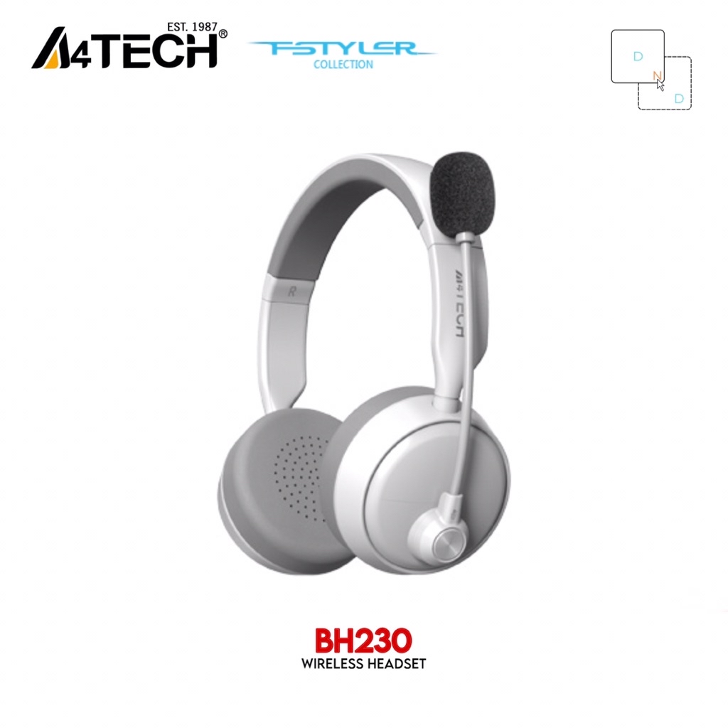 A4TECH Wireless Headset, Noise Cancelling Microphone w/Mute, with ...