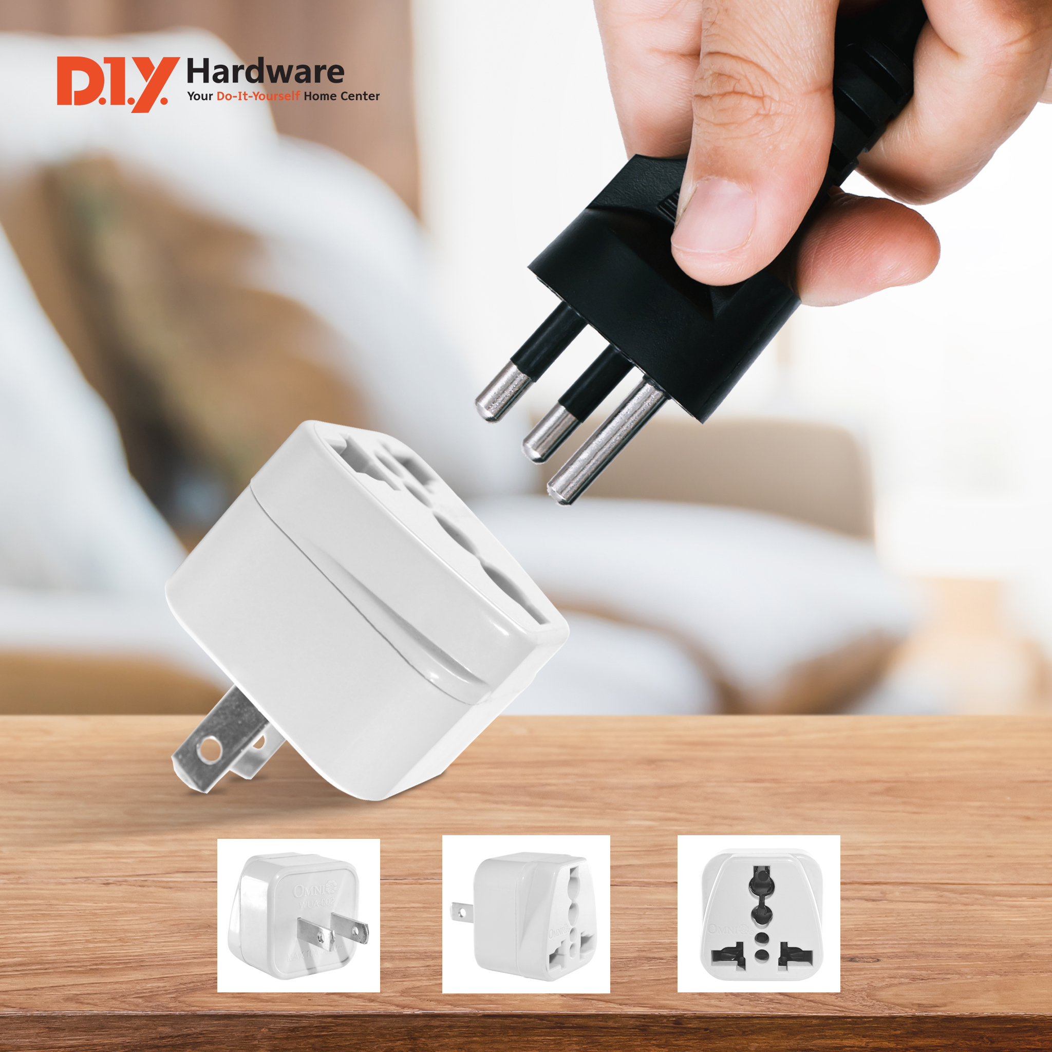 OMNI Universal Socket Adapter WUA-002 10A 250V Copper Insides Durable ...