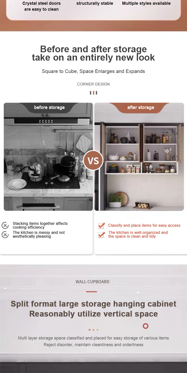 CASAVELO Aluminum Kitchen Cabinets, Termite Proof Hanging Cabinets ...