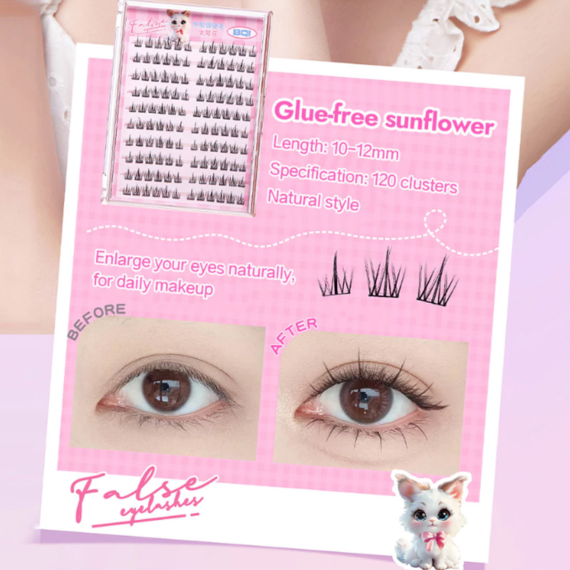 BQI 100-120 Cluster False Eyelashes Self-Adhesive New Upgraded Softer ...