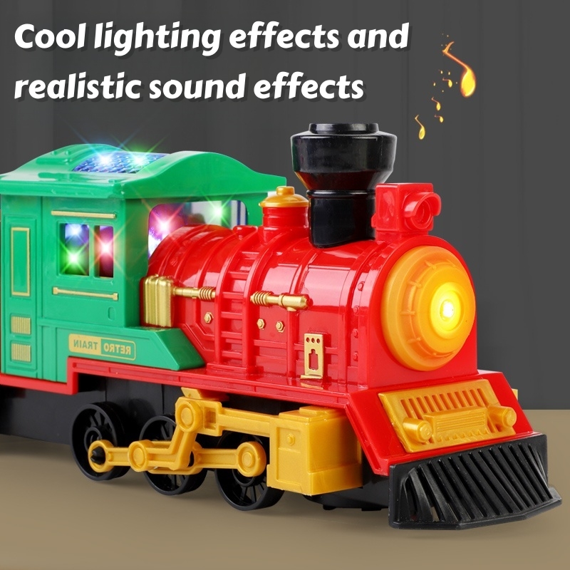 Timi Electric musical spray train toy omnidirectional wheel drop-proof ...