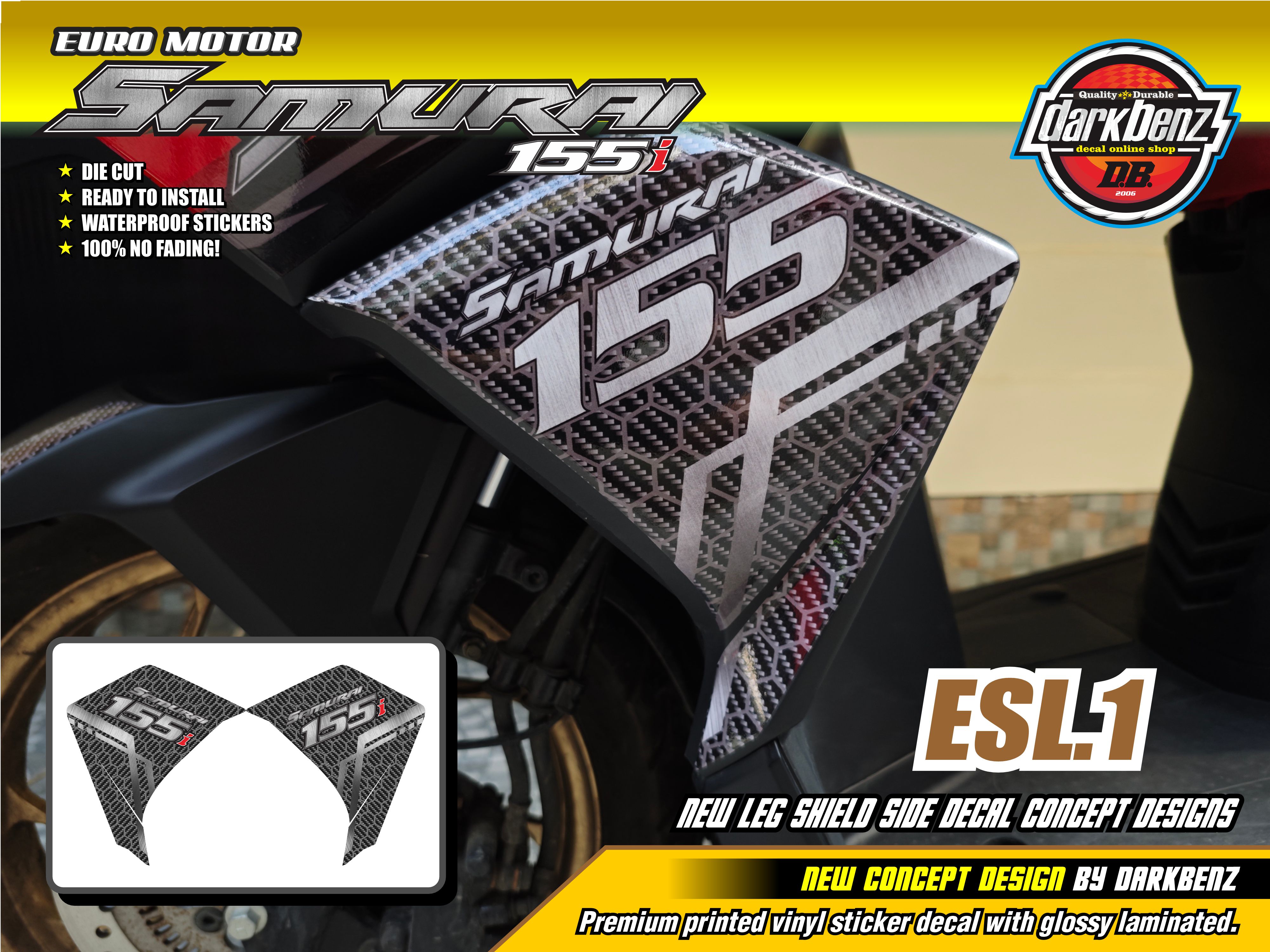 Euro Motor Samurai 155i New Leg Shield Side Concept Quality Printed ...