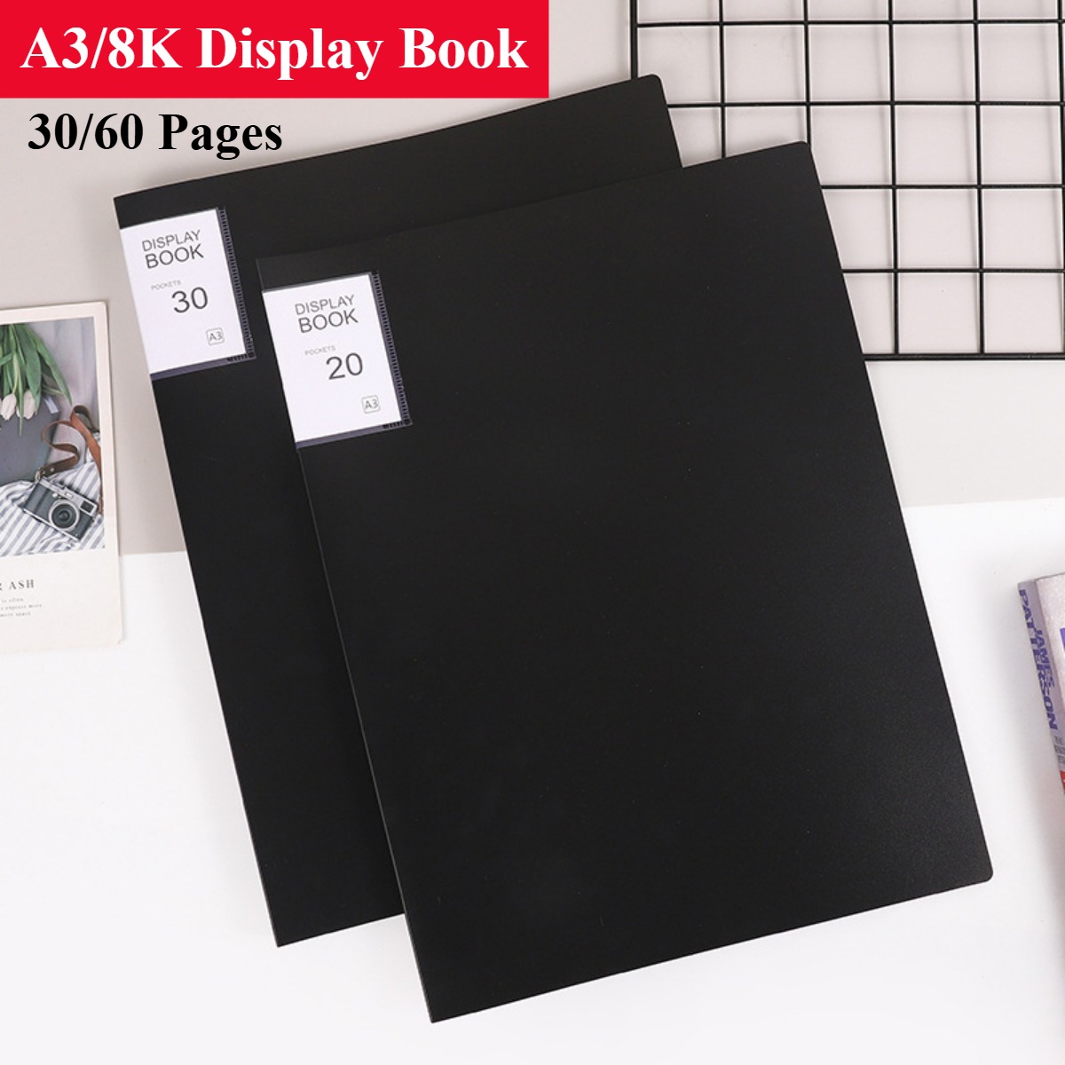 A3 Presentation Book 30/60 Clear Pockets Sleeves Protectors Art ...