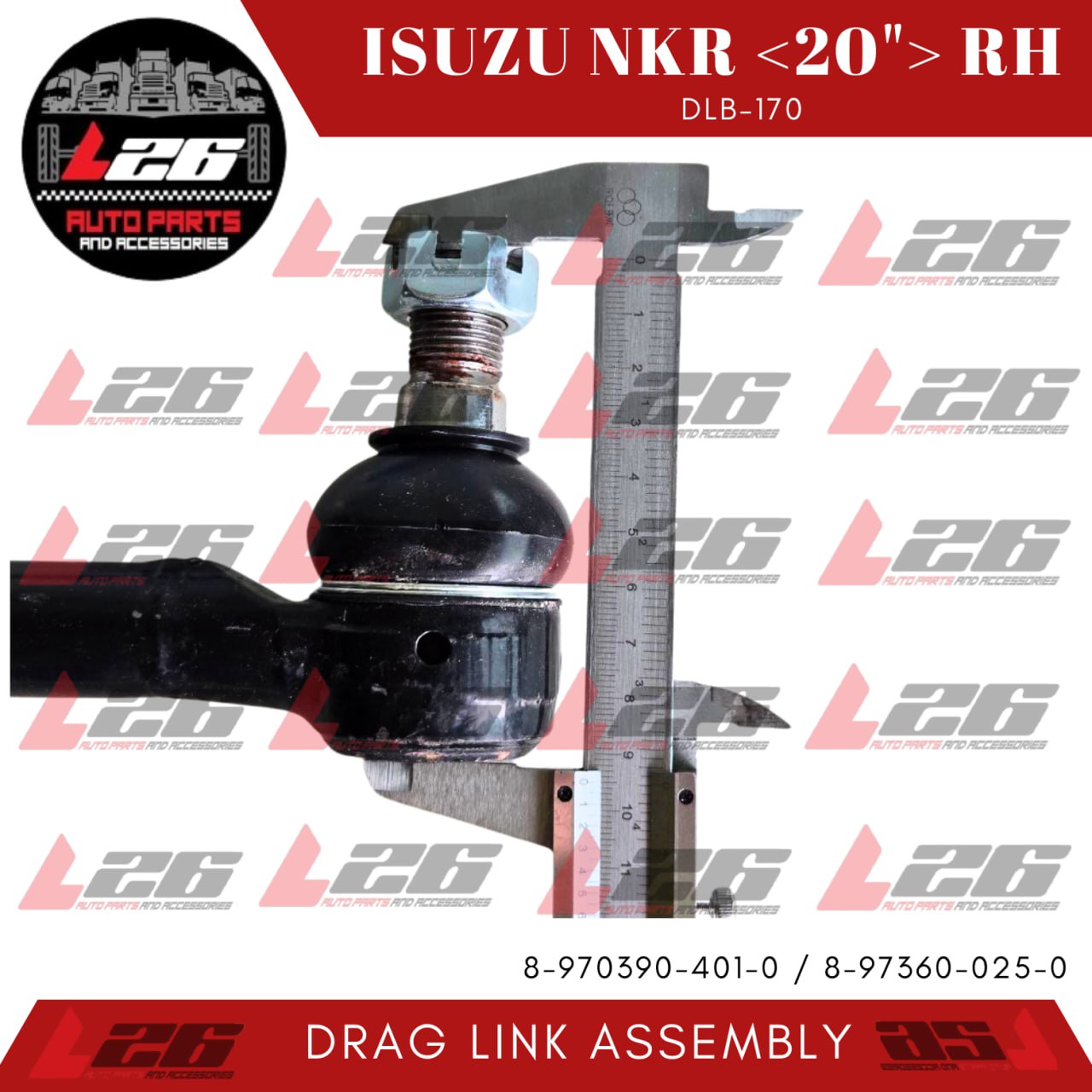 29INCHES Drag Link Assembly for ISUZU NKR RH 8-970390-401-0/8-97360-025 ...