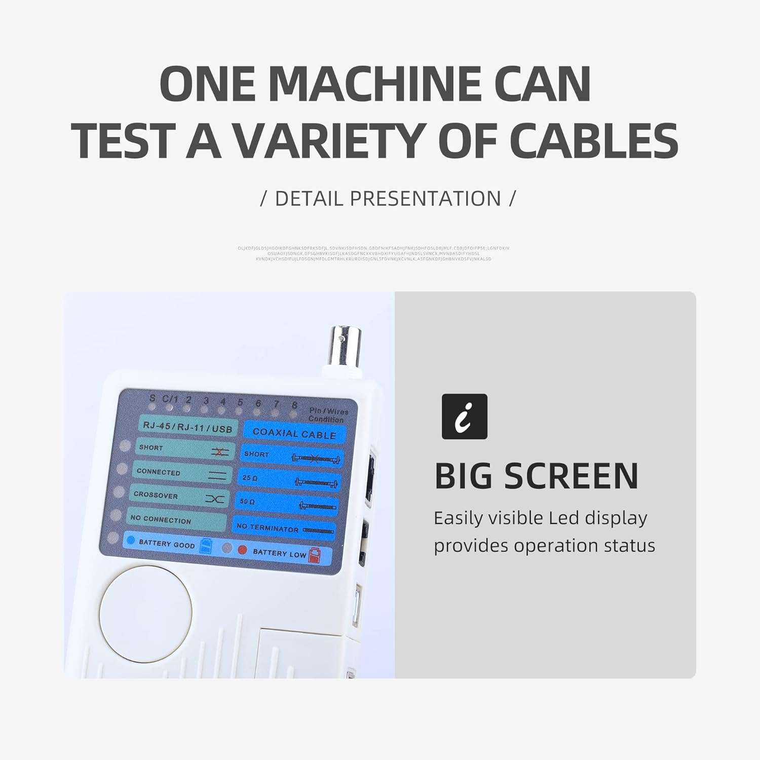 ALLAN 4 in 1 Network Cable Tester USB/BNC/RJ45/RJ11 LAN Cable Cat5 Cat6 ...