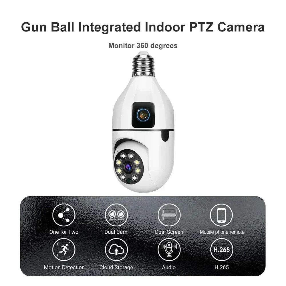 V380 8MP Dual Lens Bulb CCTV Camera Auto Tracking 360 Wi-Fi Connection ...