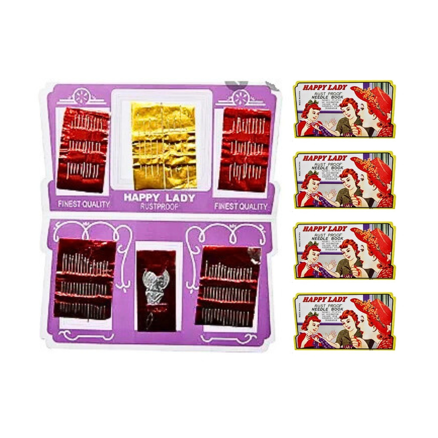 Assorted silver eye needle and threader needle / aspili / needle kit ...