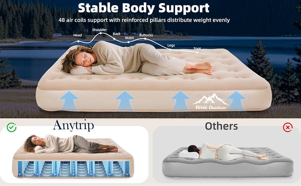 【Top 1 Seller】Double or Single Inflatable Air Bed King Size for Camping ...