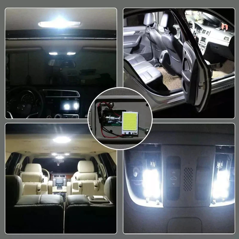 5PCS Car LED Lights Panel 18/24/48 SMD T10 BA9s 12V COB Lamp Bulb Car ...
