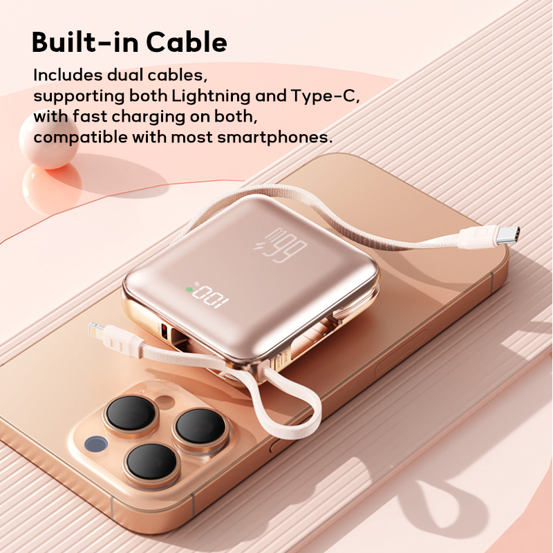 Xiaom 20000mAh Mini CCC Powerbank Portable Compact Built in 2 Cable ...