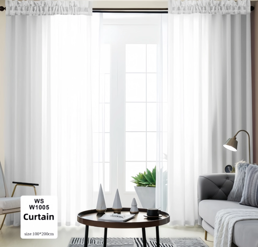 【Cheapest 】HB 100x200cm Sheer Lace Curtain with Elegant Plain Pattern ...