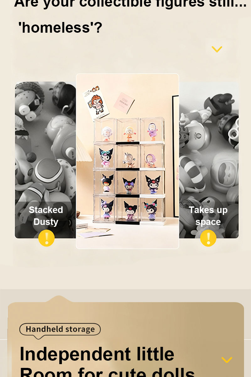 Rotating Action Figure Display Stand Dustproof Popmart Blind Box ...