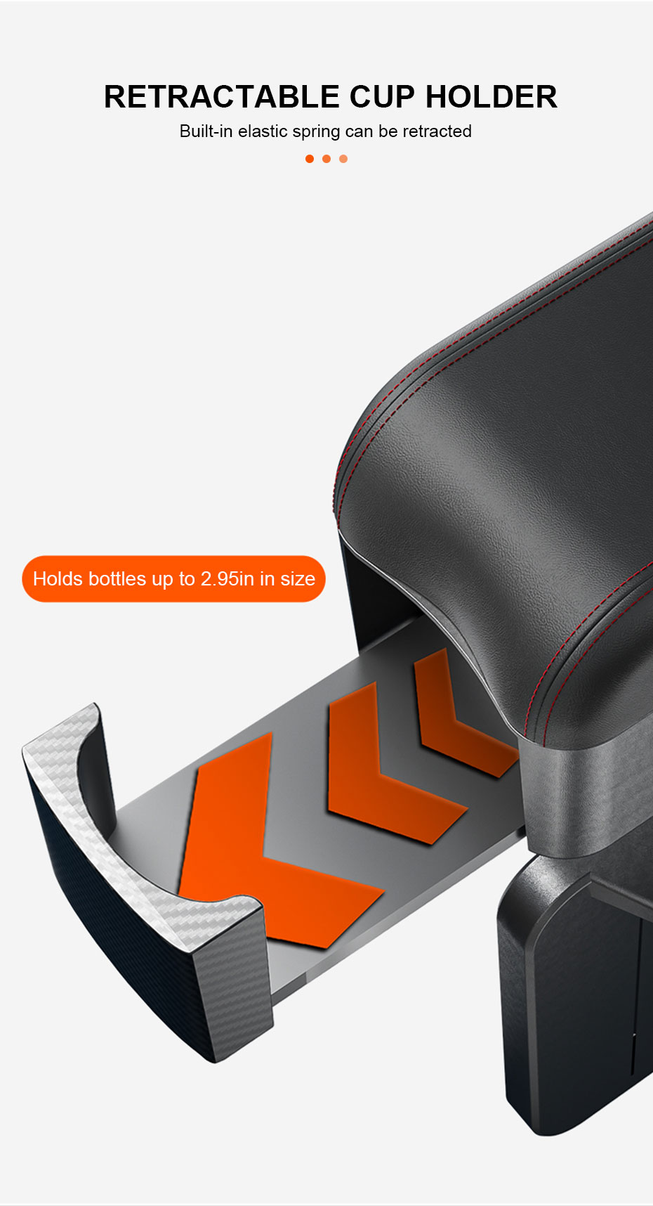 Car Armrest Box Organizer Adjustable Height Elbow Rest Pad Storage Box ...