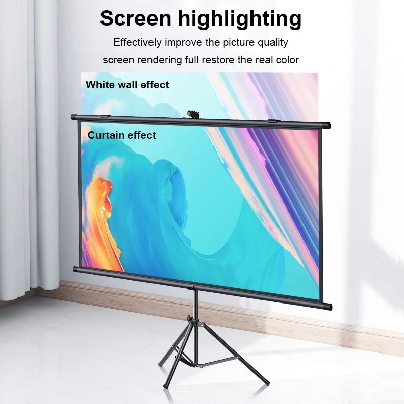 4Kanti-light projector screen pull down roll up white screen for ...