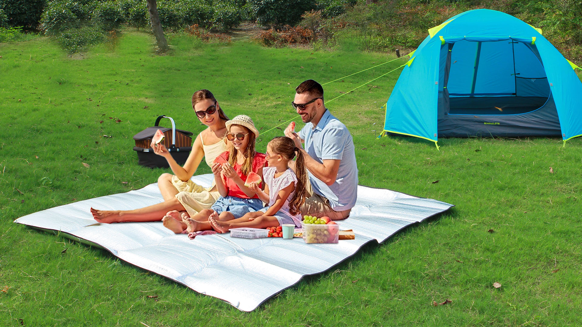 Camping mat Tent moisture-proof floor mat 2M * 2M Aluminum membrane pad ...
