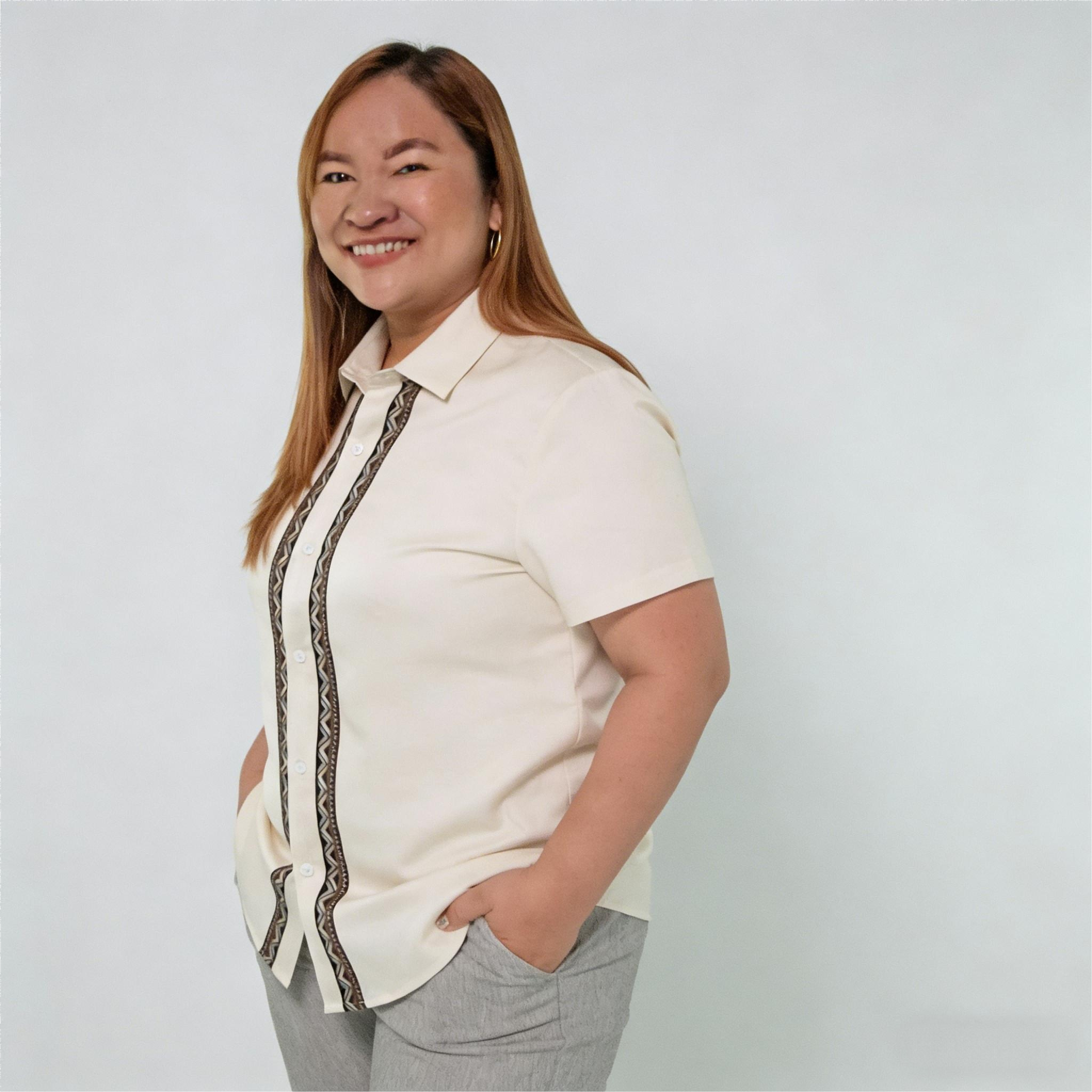 2026 New Monday-Thursday Ladies deped Teacher Shirt Uniform Barong ...