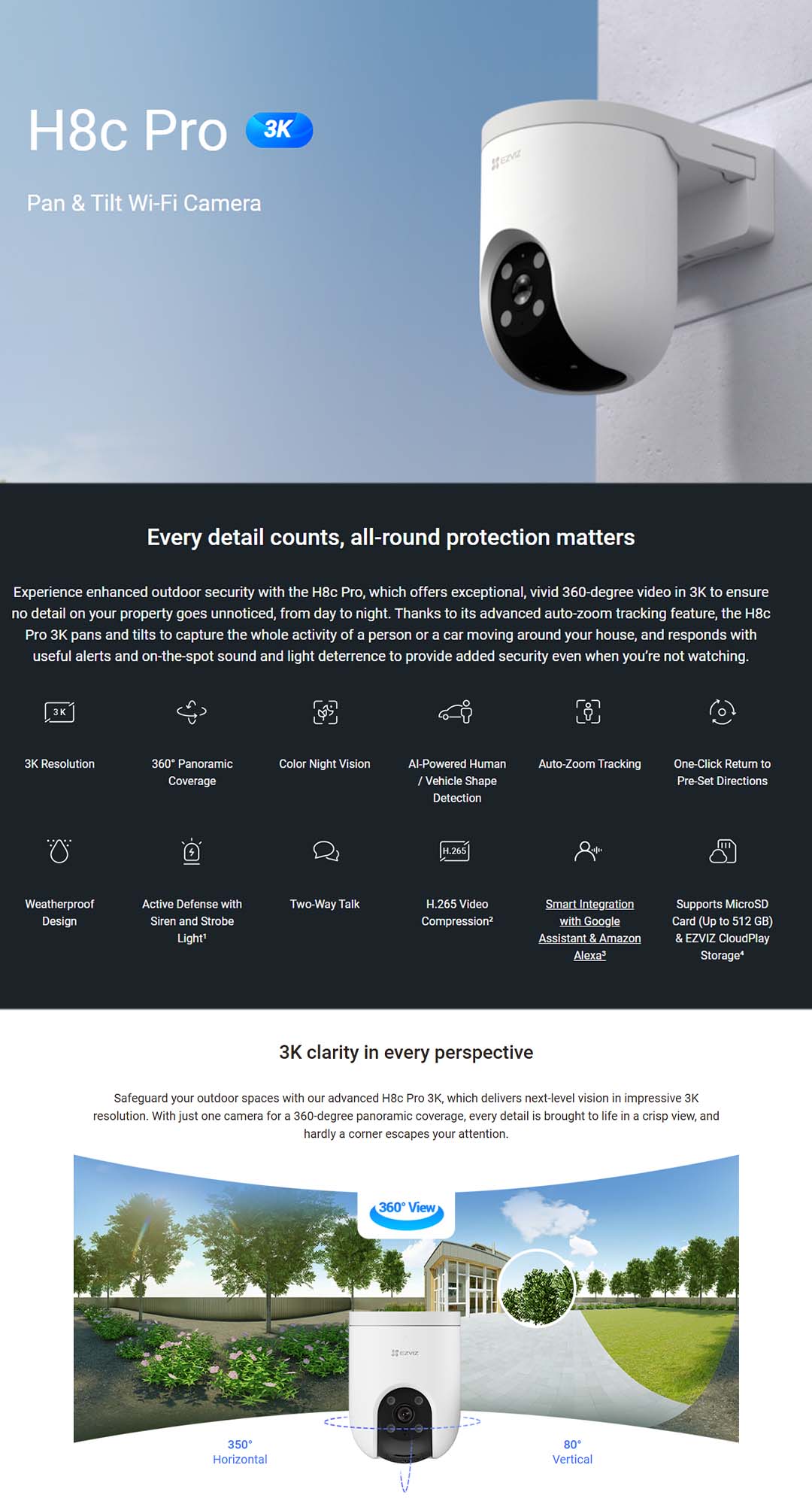 EZVIZ H8C PRO SERIES , 3MP / 5MP / 8MP Outdoor Security Wi-Fi Camera ...