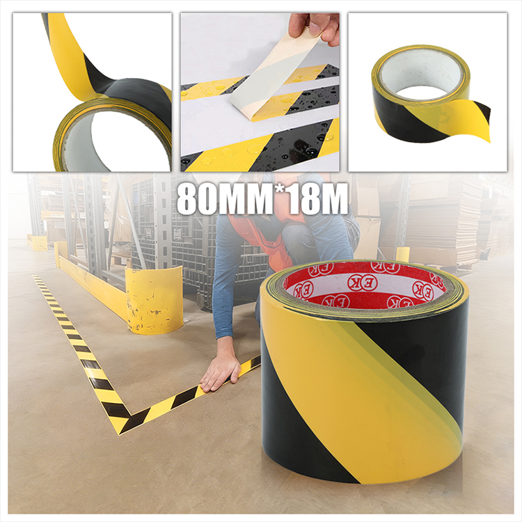 （Fast Delivery）18M Floor Caution Tape 45mm/60mm/80mm Black And Yellow ...