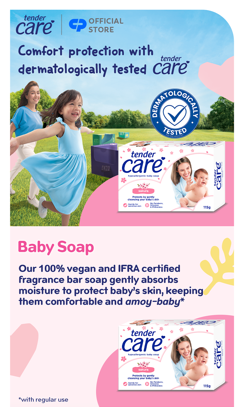 Tender Care Pink Soft Baby Soap - Hypoallergenic & Dermatologically ...