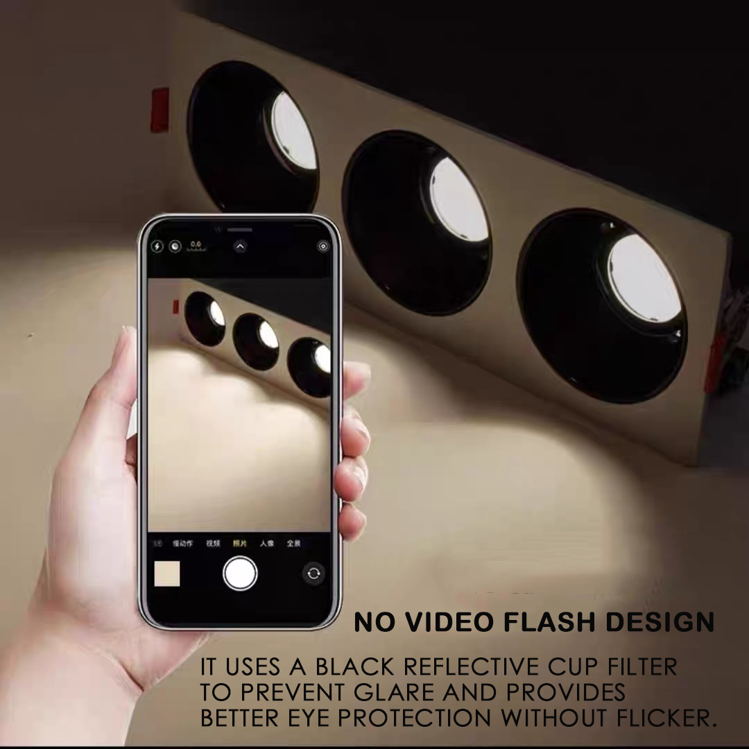 Energy-Saving LED Recessed Downlight Tri-Color Square Spotlight Home ...