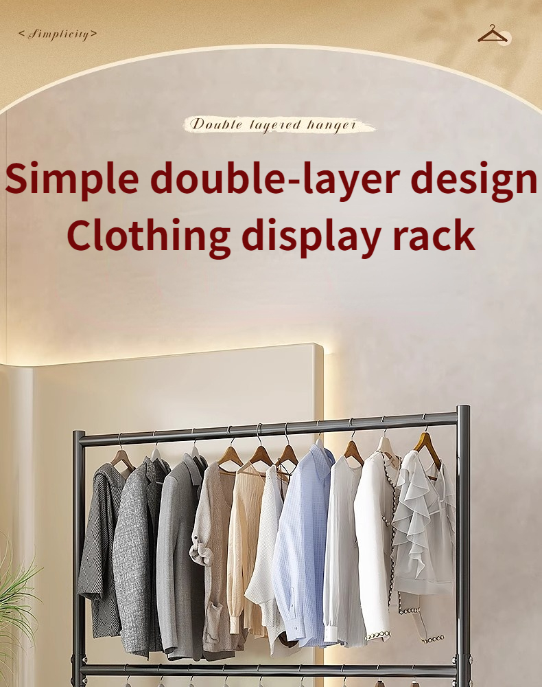 SPACEMADER Double Layer Gold Clothes Rack Heavy Duty Sampayan with ...