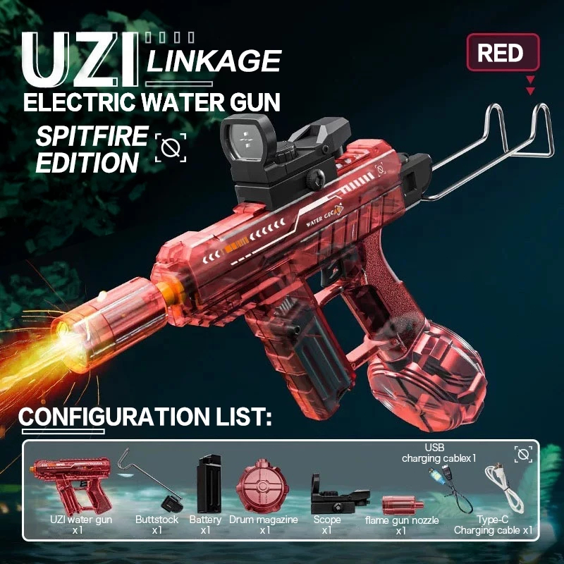 2026 New Electric Water Gun LED Automatic Water Gun Children's Outdoor ...