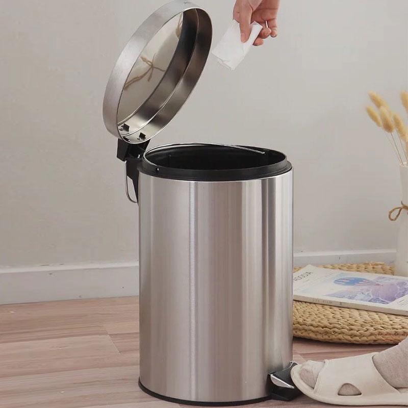 3/5/8/12L - Stainless steel foot-operated trash can | Shopee Philippines