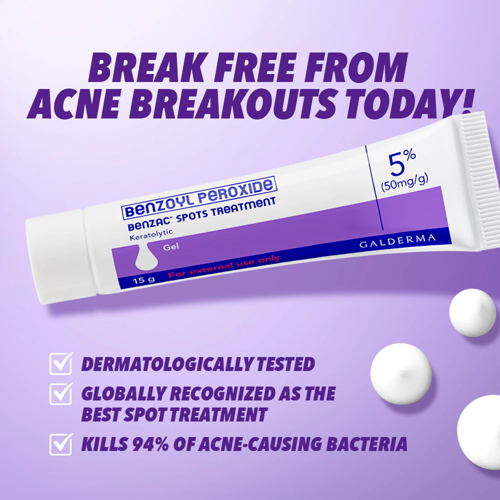 Benzac Benzoyl Peroxide Spots Treatment Gel 5% 15gm - Anti-Acne ...