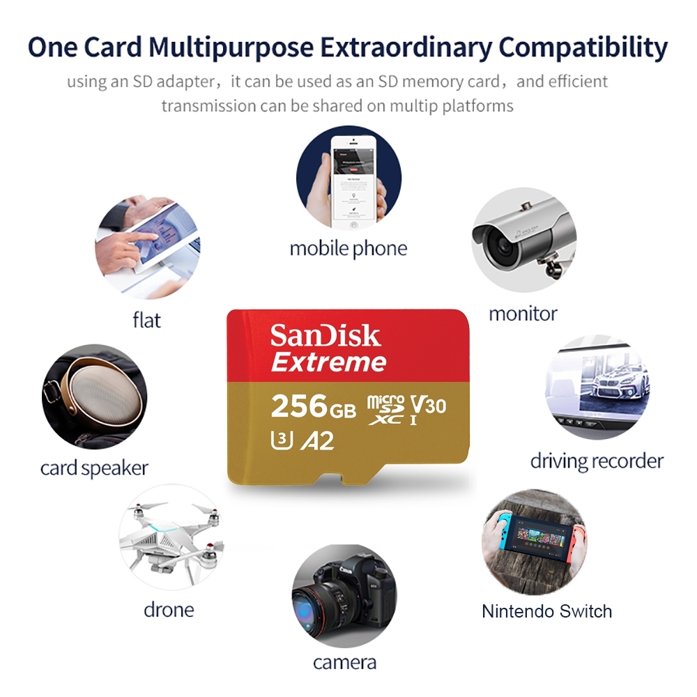 Sandisk Extreme Pro Memory Card Class 10 A2 Micro SD Card for CCTV ...