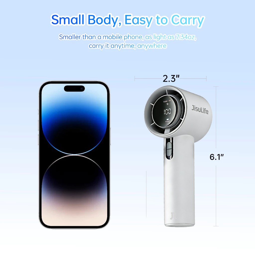 JISULIFE Handheld Fan Pro1/Pro1S Mini Fan Rechargeable Jet Fan Strong ...