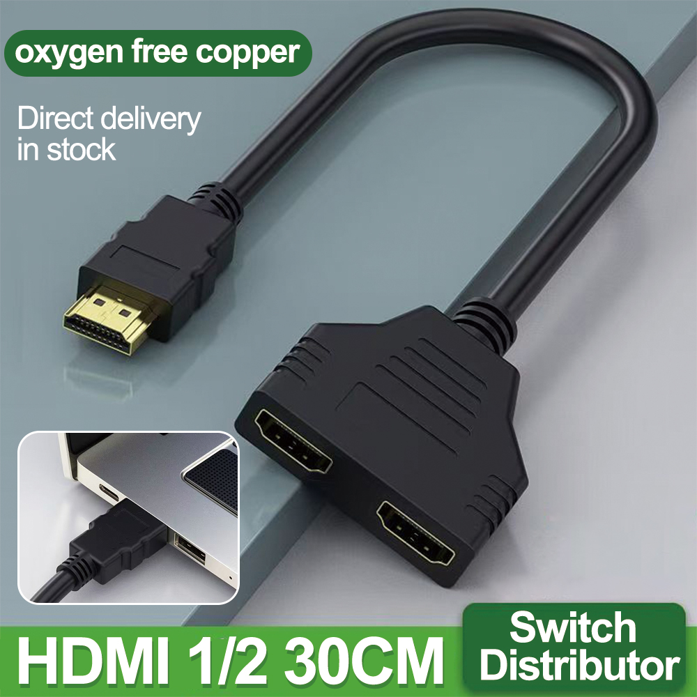 HDMI Male to Dual HDMI Female Splitter Cable, 1 Input 2 Output 1080P ...
